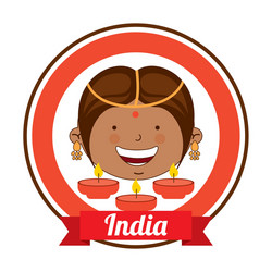 Indian cute girl character Royalty Free Vector Image