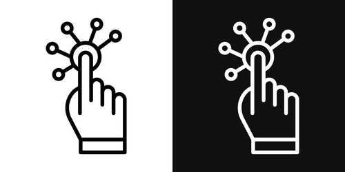 Interactivity icon set digital choice button logo Vector Image