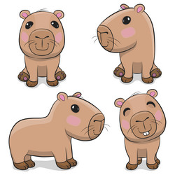 Cartoon capybara isolated on a white background Vector Image