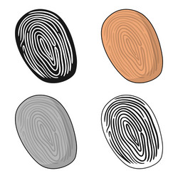Fingerprint icon in cartoon style isolated Vector Image