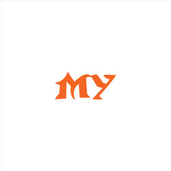 M y letter logo design on black color background Vector Image