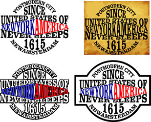 Seal of manhattan badges new york Royalty Free Vector Image