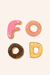 Tempting typography font design 3d donut letter e Vector Image