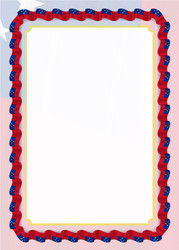 Frame and border of ribbon with samoa flag Vector Image