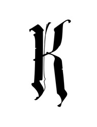 Letter k in gothic style alphabet symbol Vector Image