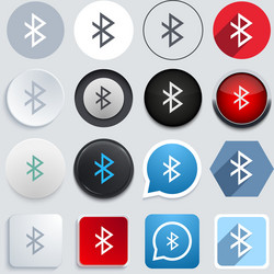 Bluetooth flat icon isolated blue and white Vector Image