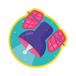 Sun space outer sticker Royalty Free Vector Image