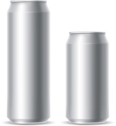 Realistic blank silver can drink package Vector Image