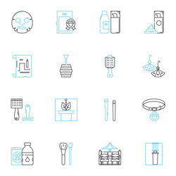 Gift shop linear icons set souvenir trinkets Vector Image