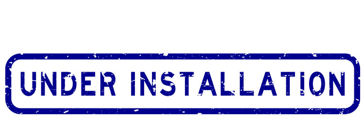 Grunge red under installation word hexagon rubber Vector Image