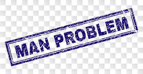 Grunge blue problem word rubber seal stamp Vector Image