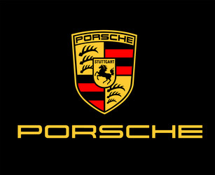 Porsche logo brand car symbol name white design Vector Image