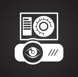 Vision check up icon on black background Vector Image