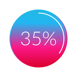 35 percent circle chart percentage infographics Vector Image
