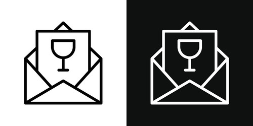 Invitation letter for event icon set heartfelt Vector Image