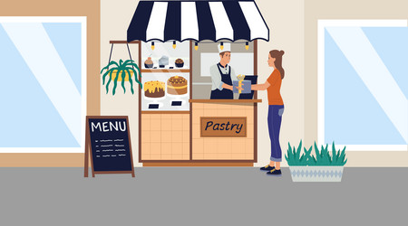 Small business snacks retail city marketplace Vector Image