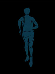 Athlete runner running back view Royalty Free Vector Image