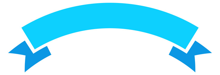 Blue curved label folded paper ribbon banner Vector Image