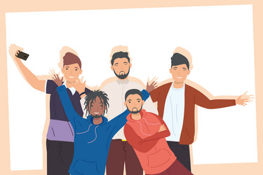 Group of five friends Royalty Free Vector Image