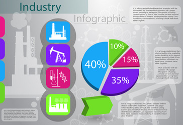 Industry infographics production process Vector Image