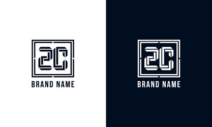 Initial letters zc monogram logo design bundle Vector Image