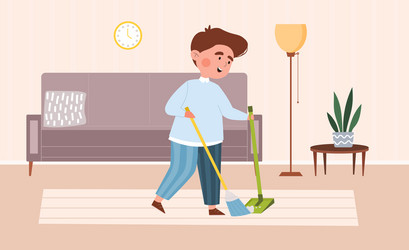 Boy Sweep Floor Vector Images (over 200)