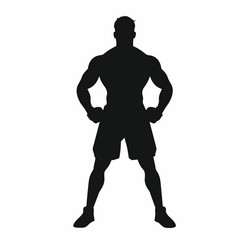 Mma fighter black icon on white background mma Vector Image