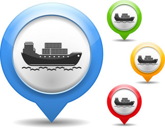 Barge color icon freight boat river ship Vector Image
