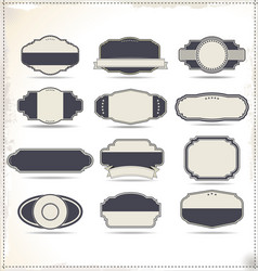 Vintage labels set empty blank frame in retro Vector Image