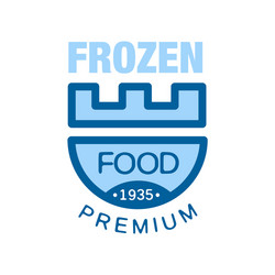 Frozen product premium food label for freezing Vector Image
