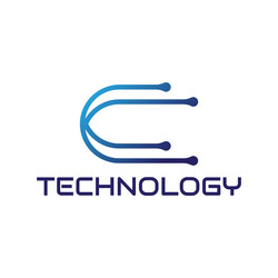 Creative letter c technology logo design Vector Image