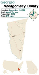 Map montgomery county in georgia Royalty Free Vector Image