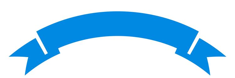 Blue curved label folded paper ribbon banner Vector Image