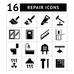 Repair furniture and building icons set Royalty Free Vector