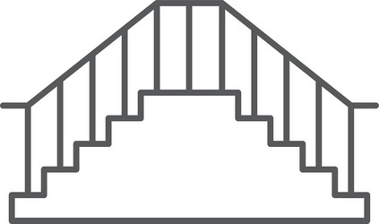 Stairs with handrail icon symbol isolated Vector Image