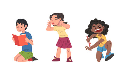 Children demonstrating good manners and bad Vector Image