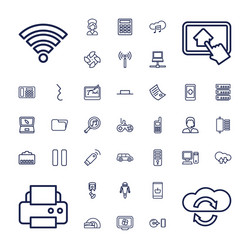 Computer hardware icons Royalty Free Vector Image