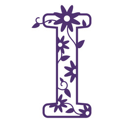Floral alphabet i letter Royalty Free Vector Image