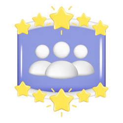 Realistic 3d people group with golden stars Vector Image