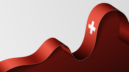 Switzerland ribbon flag background Royalty Free Vector Image
