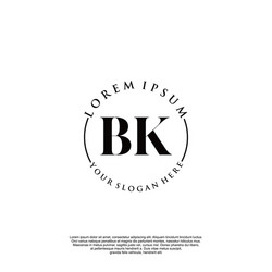 Bk initial handwriting logo design Royalty Free Vector Image