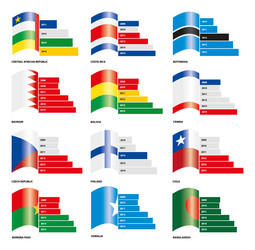 Infographic editable flag bar graphs Royalty Free Vector