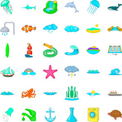 Ocean wave icon cartoon style Royalty Free Vector Image