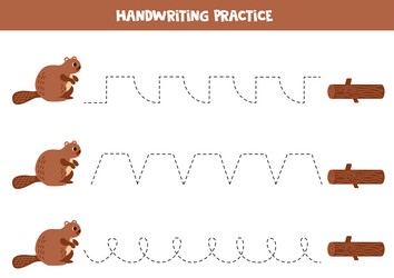 Tracing lines for kids cartoon cute woodpecker Vector Image