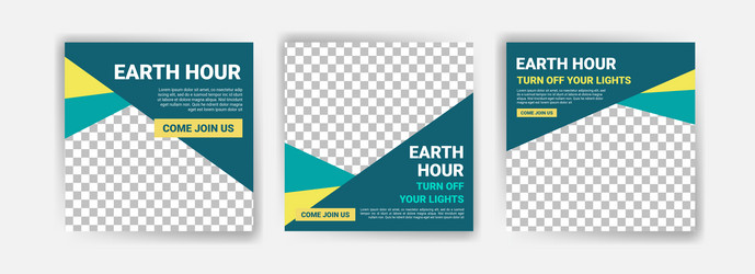 Earth hour banner climate change awareness Vector Image