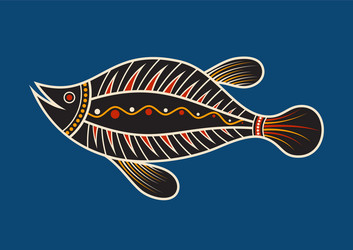 Fish aboriginal art style Royalty Free Vector Image