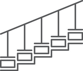 Stairs with handrail icon symbol isolated Vector Image