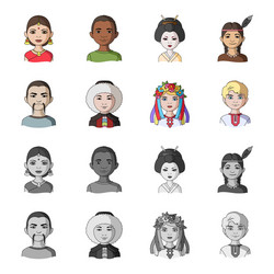 Chinese ukrainian russian eskimo human race Vector Image