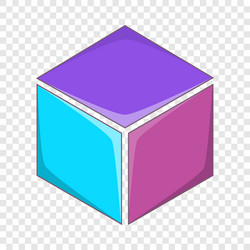 Colorful cube icon cartoon style Royalty Free Vector Image