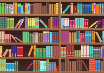 Library book shelf seamless pattern Royalty Free Vector
